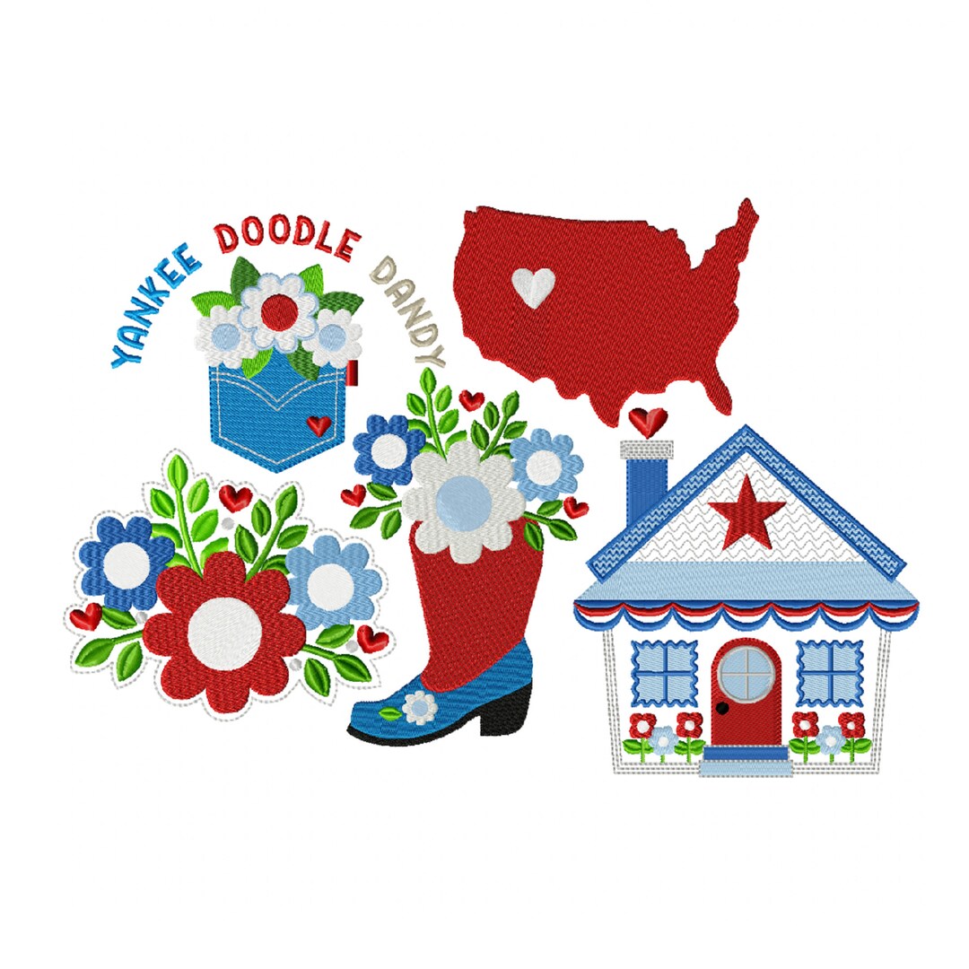 Yankee Doodle Dandy machine Embroidery Designs - Etsy
