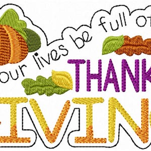 Give Thanks Machine Embroidery Design: Thanksgiving (5x7) - Etsy