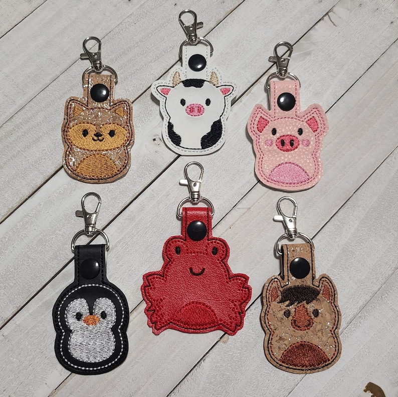 Pudgy Pals Animal Key Fobs Machine Embroidery Designs (set of Six) - Etsy