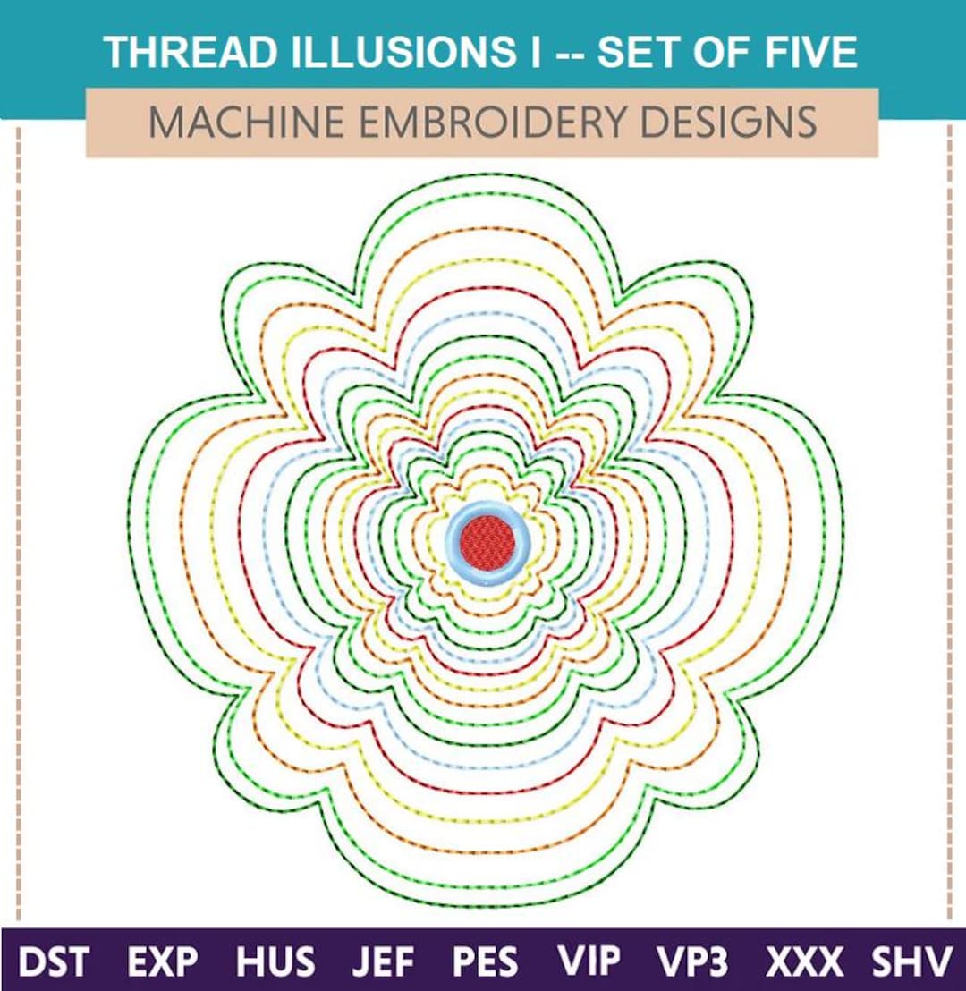 Thread Illusions I "machine Embroidery Designs" (set of Six) Exclusive ...