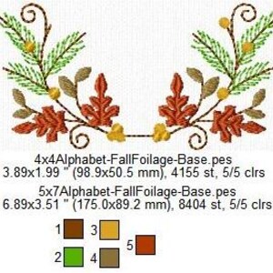 Alphabet Fall Foliage "machine Embroidery Designs" (set of 26 Letters ...