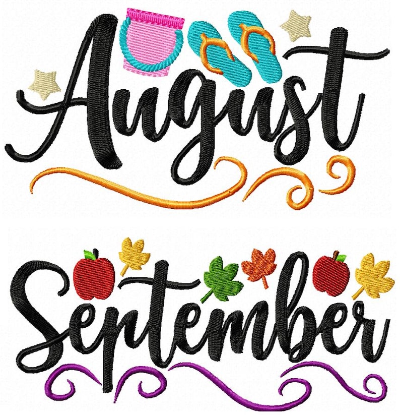 Calendar Months I -- Machine Embroidery Designs: Set of Twelve (4x4 ...