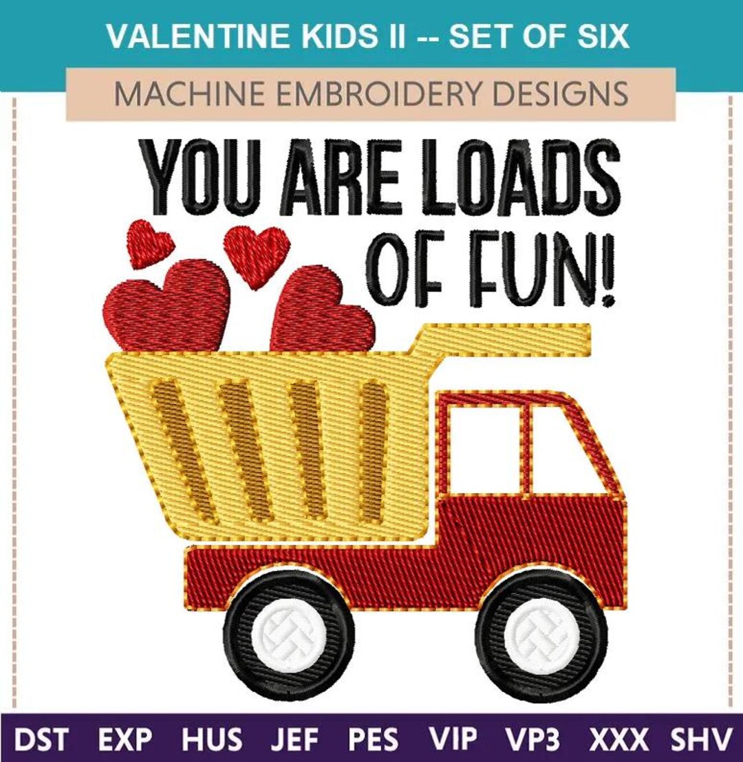 Kid's Valentines II -- Machine Embroidery Designs: Set of Six (4x4 Hoop ...