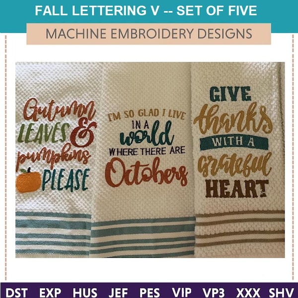 Machine Embroidery Fall Designs - Etsy