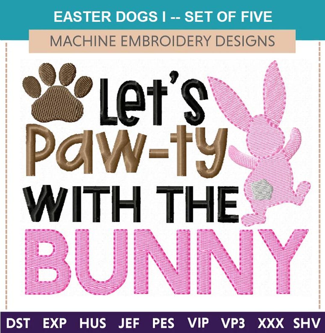 Easter Dogs I -- Machine Embroidery Designs: Bunny & Bone Applique (set ...