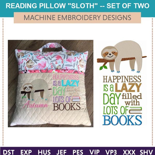 Reading Pillows Embroidery Designs - Etsy