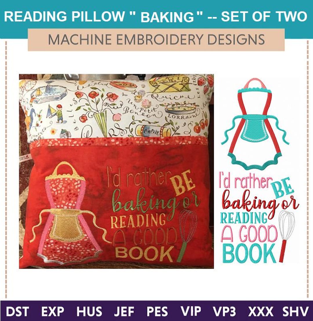 Reading Pillow Baking "machine Embroidery Designs" (set of Two) Book ...