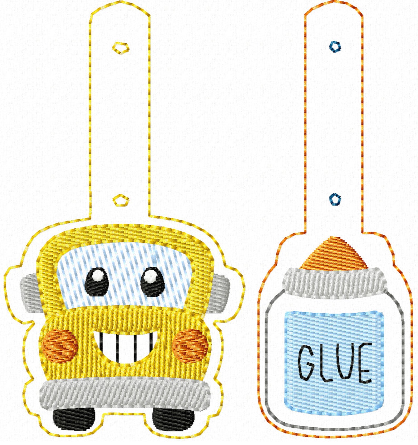 Back to School Key Fobs: Machine Embroidery Designs (set of Nine) - Etsy