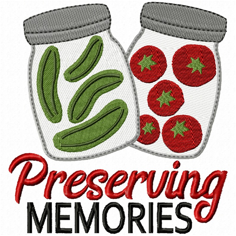 Canning Season I -- Machine Embroidery Designs: (4x4, 5x7) I Eat Local ...