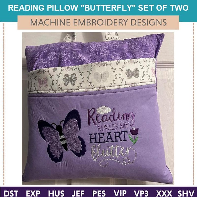 Reading Pillow Embroidery Designs - Etsy