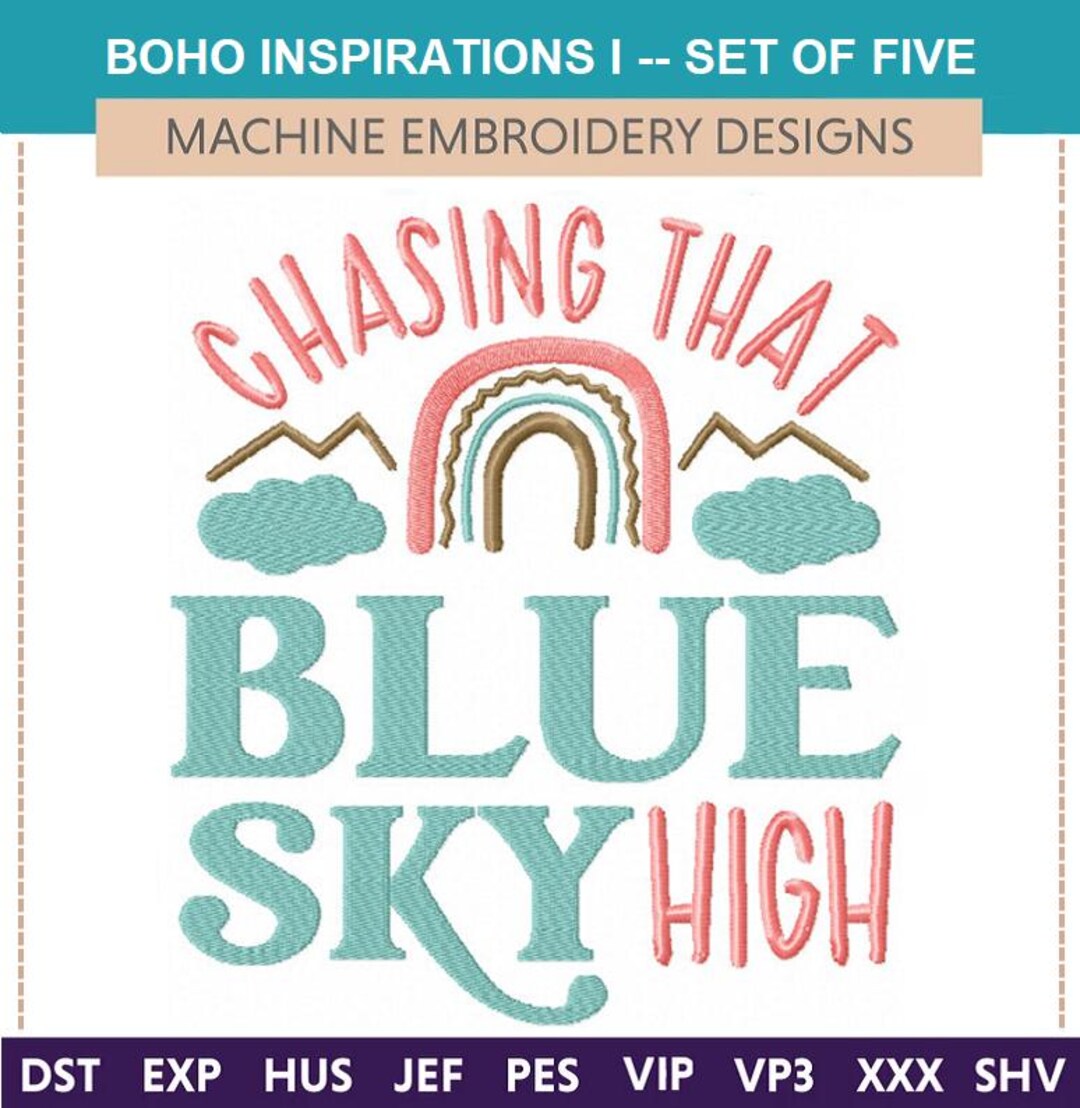 Boho Rainbow Machine Embroidery Designs (set of Five) - Etsy