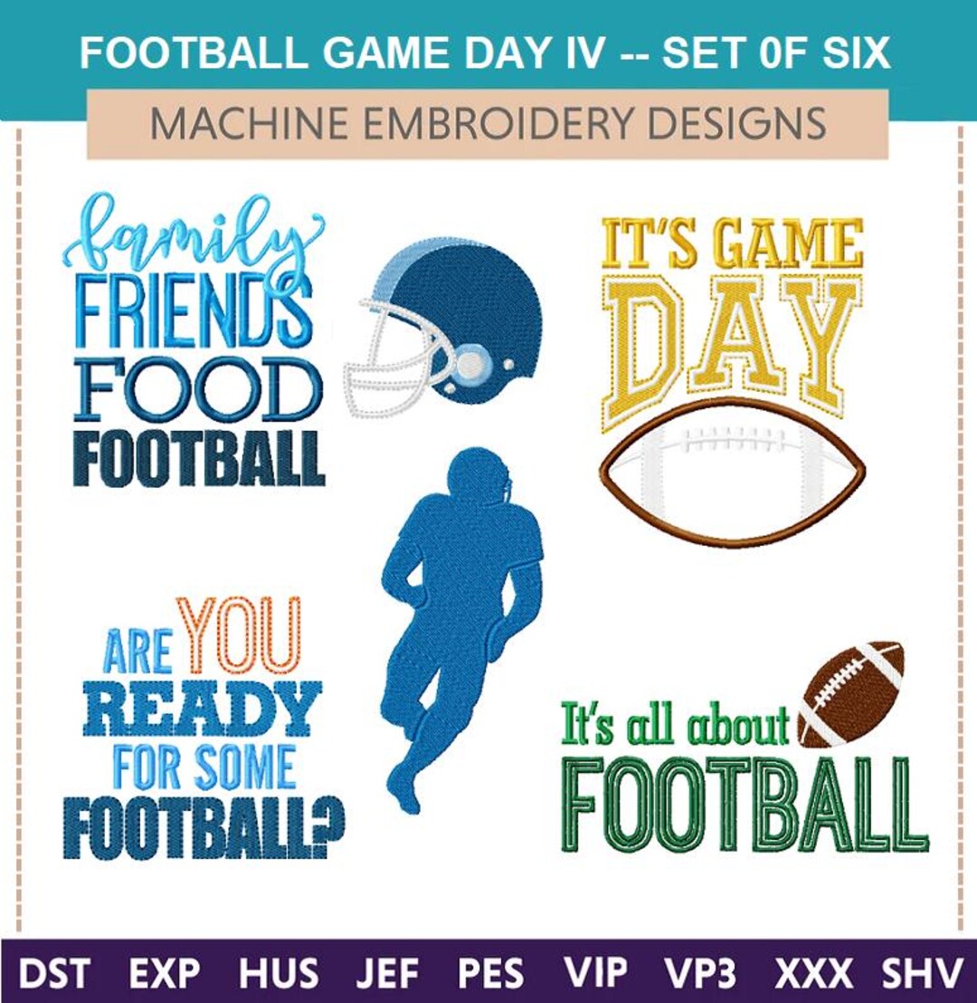 Football Game Day Machine Embroidery Designs: Applique Helmet (set of ...