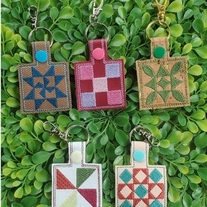 Mini Quilt Blocks Key Fobs II -- Machine Embroidery Designs (set of ...