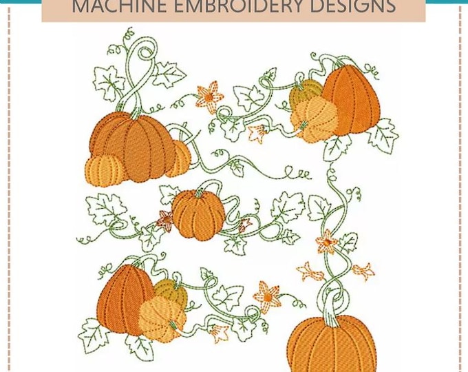 Enchanted Pumpkins Machine Embroidery Designs: Set of Five (digital ...
