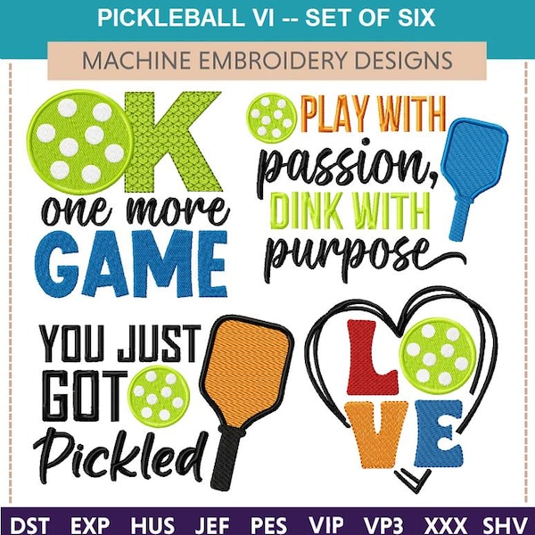 Pickleball Embroidery Designs - Etsy