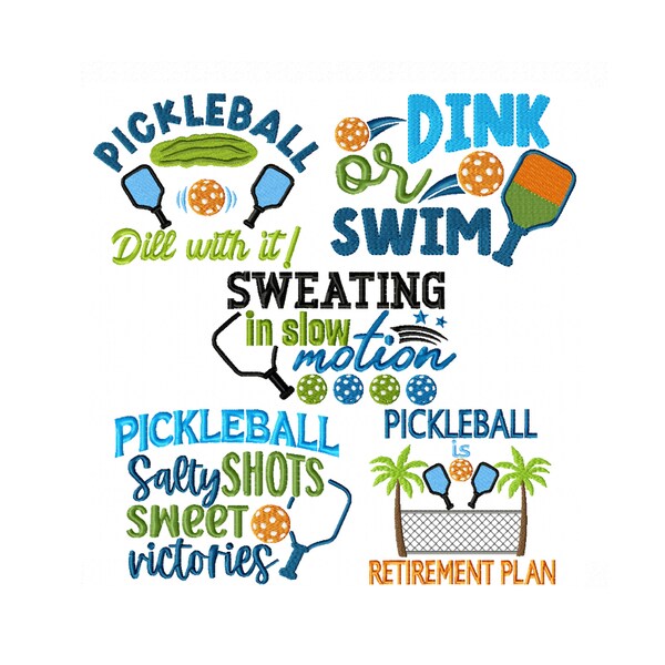 Pickleball Embroidery Designs - Etsy