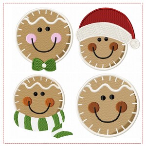 Gingerbread Faces "machine Embroidery Designs" (set of Eight) Santa ...