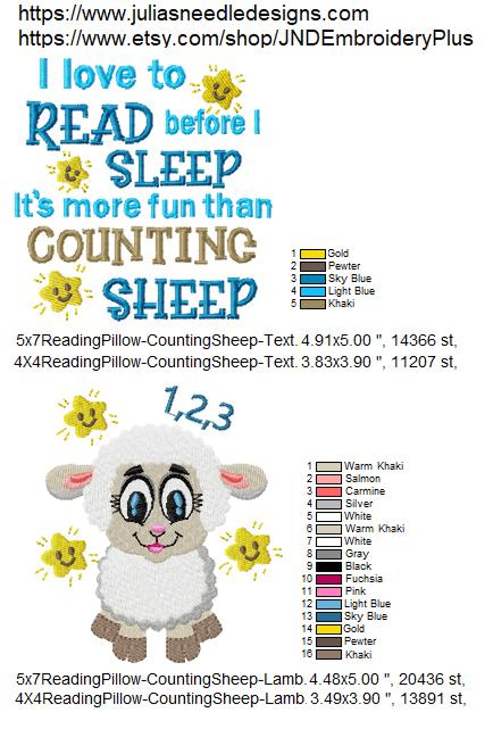 Counting Sheep Reading Pillow -- Machine Embroidery Designs (set of Two ...