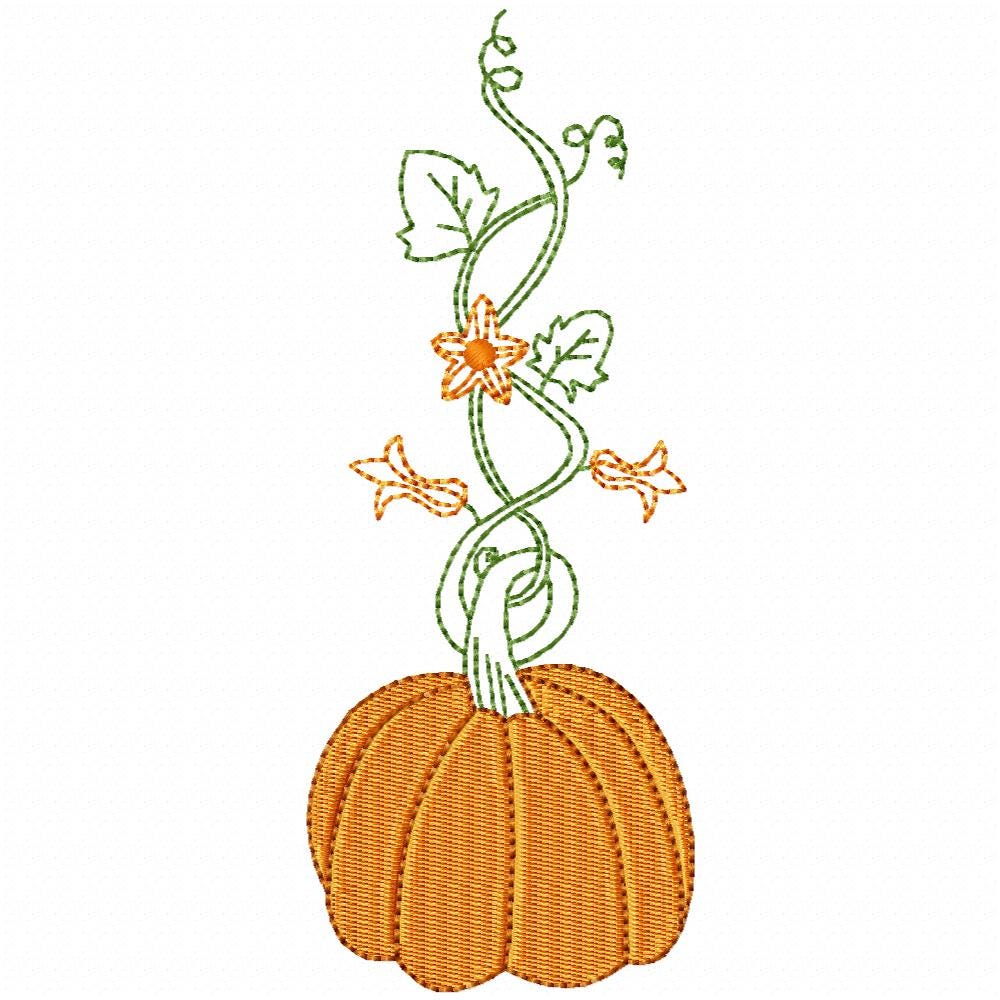 Enchanted Pumpkins Machine Embroidery Designs: Set of Five (digital ...