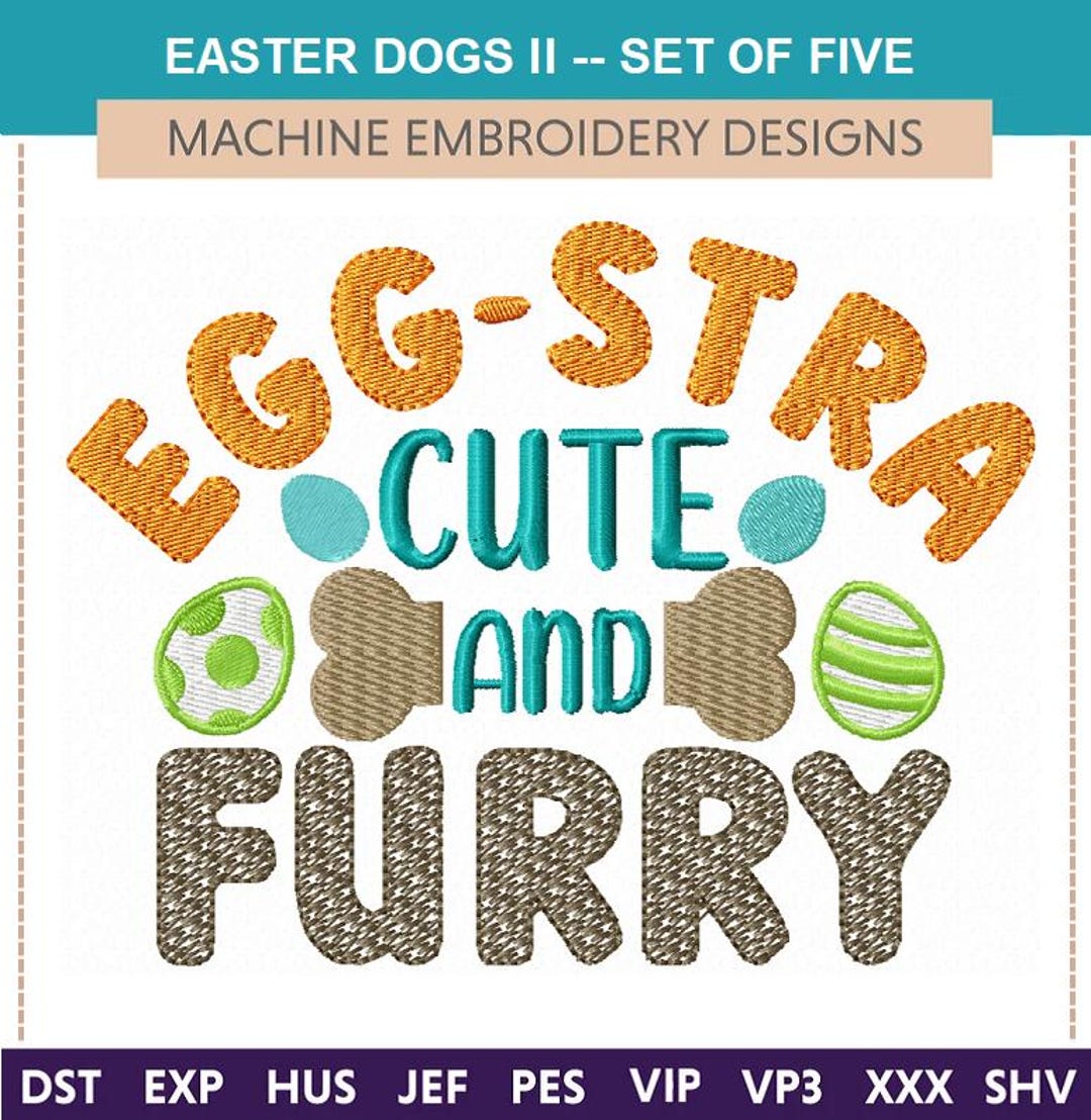 Easter Dogs Machine Embroidery Designs: Applique Set (4x4 & 5x7) - Etsy