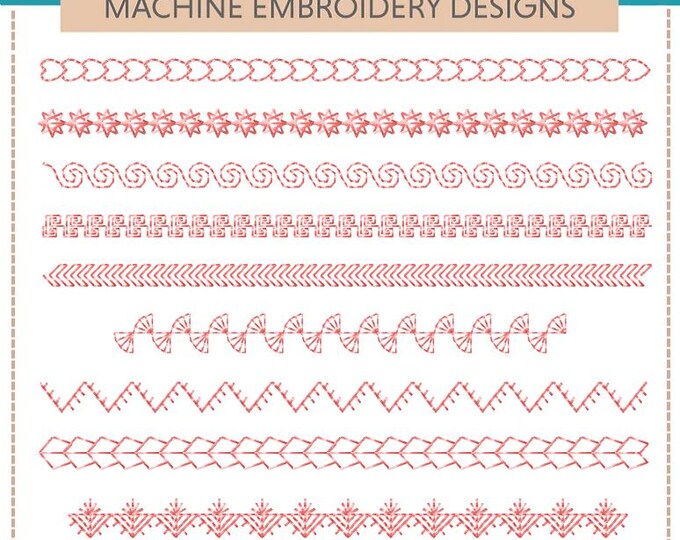 Simple Borders II Machine Embroidery Designs: Set of 9 (5x7 Hoop) - Etsy