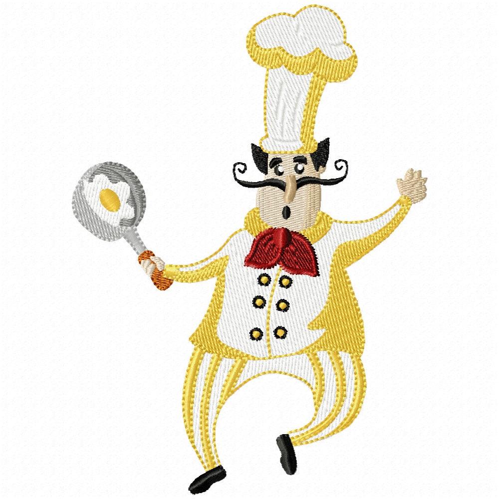 French Chefs III "machine Embroidery Designs" (full Set of Five Designs ...