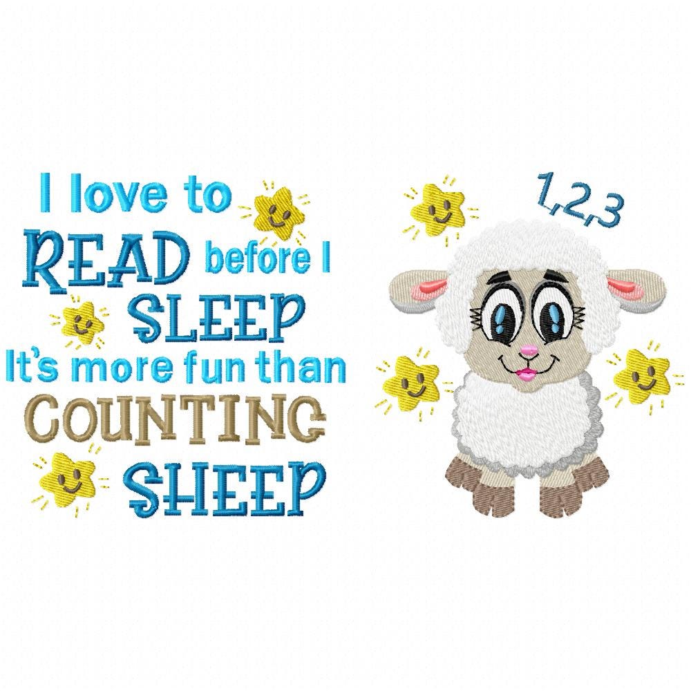 Counting Sheep Reading Pillow -- Machine Embroidery Designs (set of Two ...