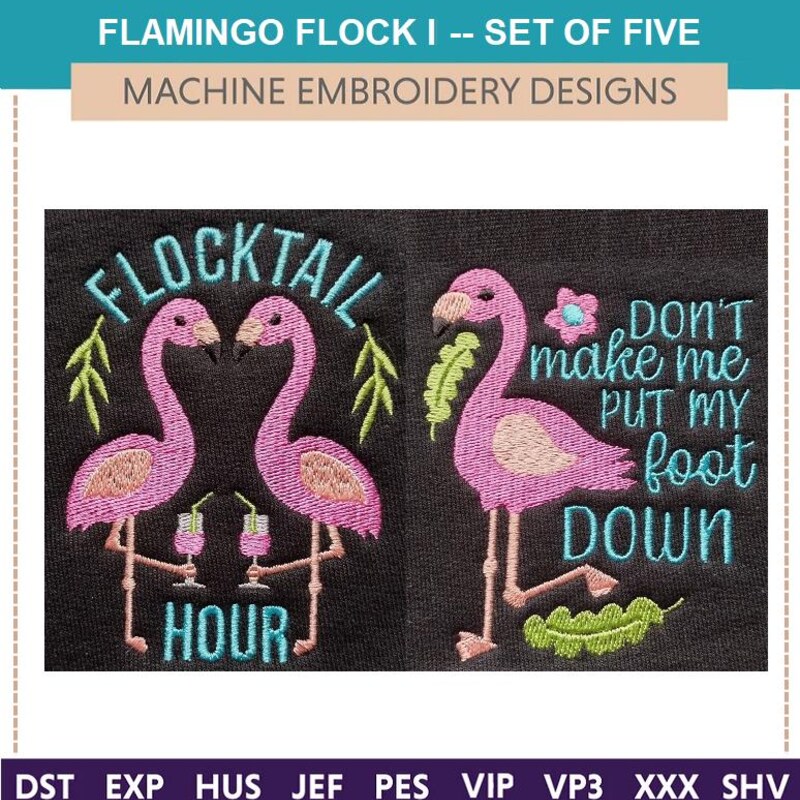 Flamingo Embroidery - Etsy