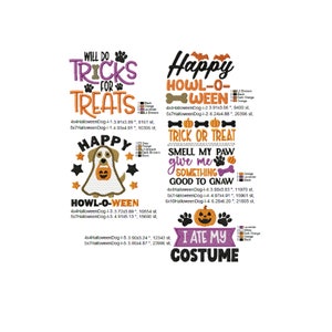 Halloween Dogs I -- Machine Embroidery Designs: Set of Five (4x4 & 5x7 ...