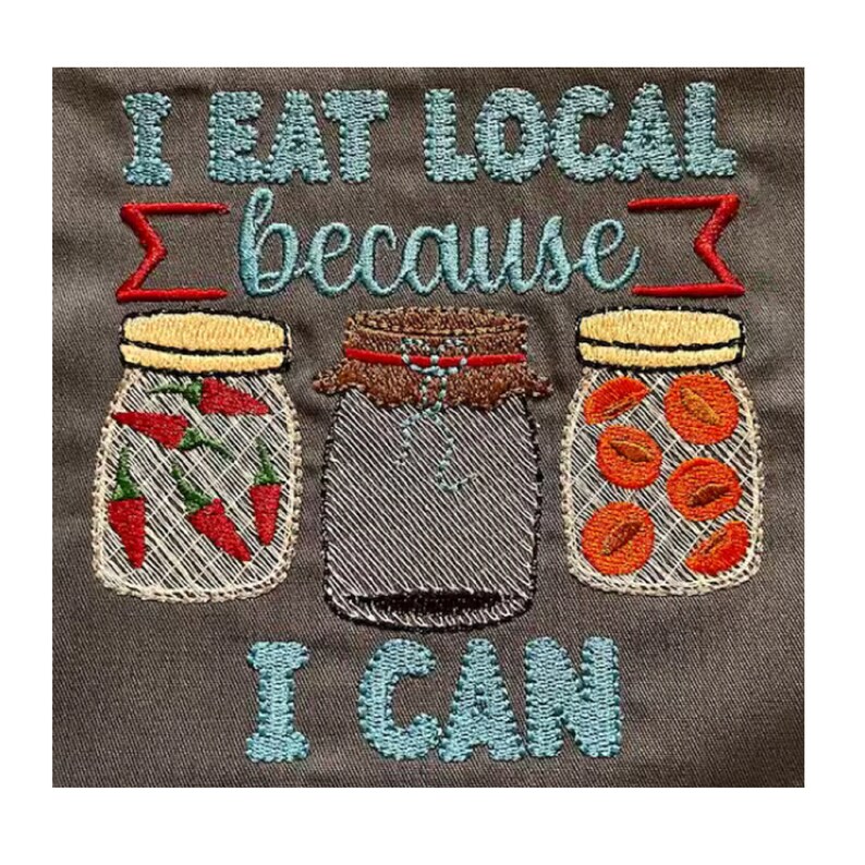 Canning Season I -- Machine Embroidery Designs: (4x4, 5x7) I Eat Local ...