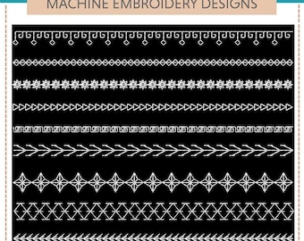 Simple Borders Machine Embroidery Designs: Set of 9 (5x7) - Etsy