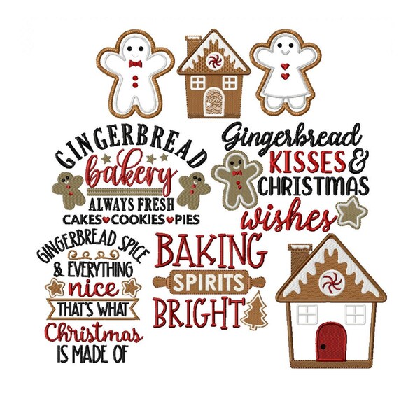 Gingerbread House Embroidery Design - Etsy
