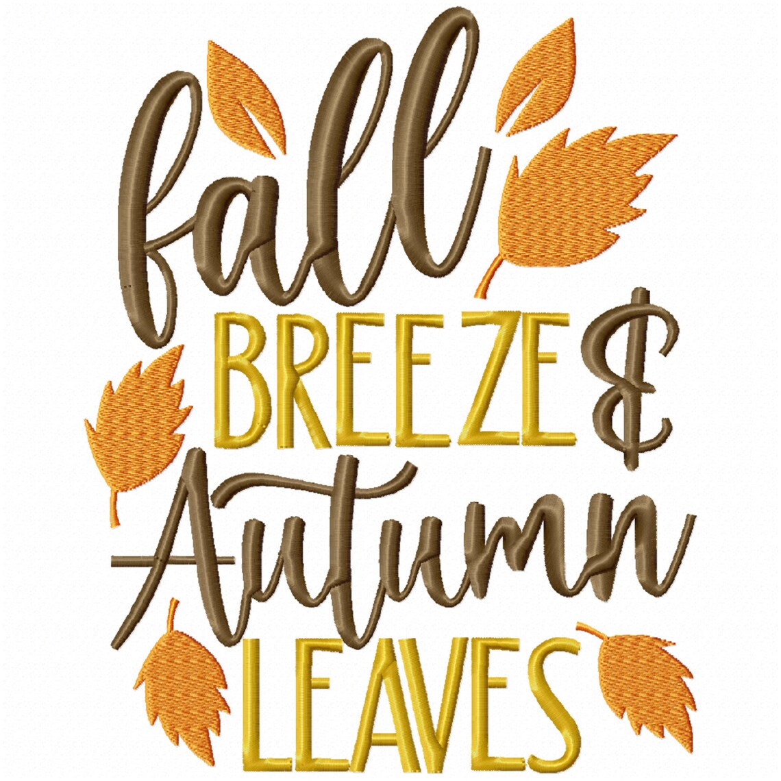 Autumn Blessings I -- Machine Embroidery Designs: Pumpkin & Leaves (set ...