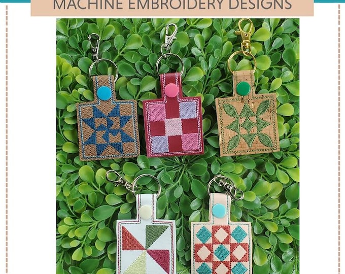 Mini-embroidered Keychains - Wooden Hoops - Etsy