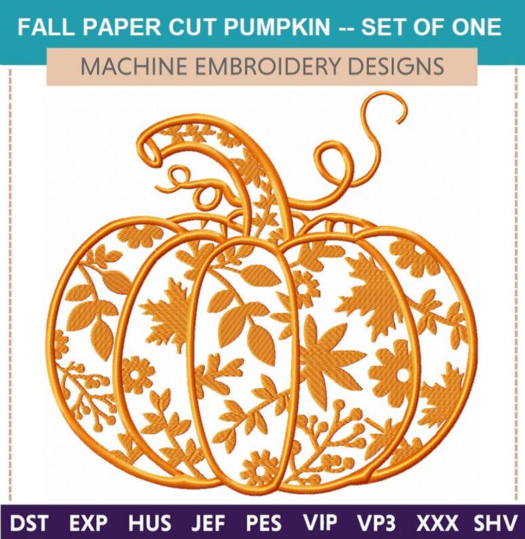 Fall Cut Out Pumpkin Machine Embroidery Design: Papercut Style (digital ...