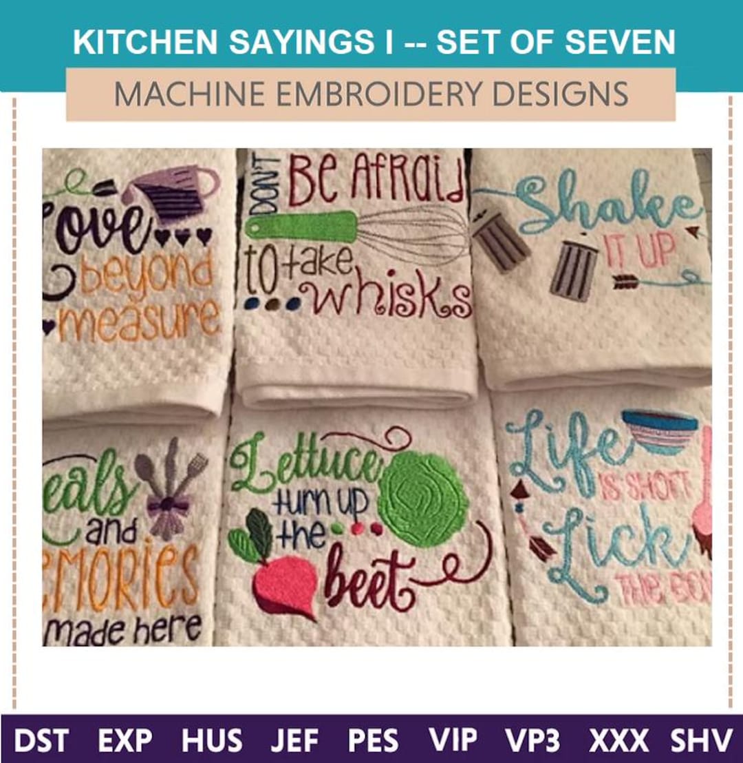 Funny Kitchen Sayings Embroidery Designs - Set of Seven (hoop 5x7) - Etsy