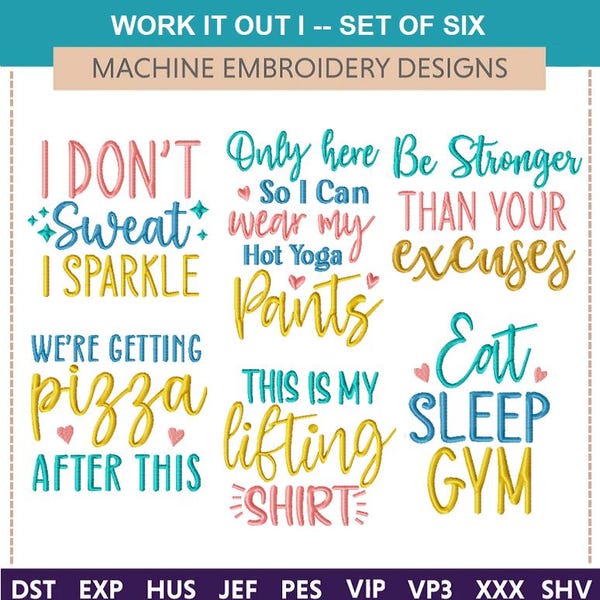 Gym Embroidery - Etsy