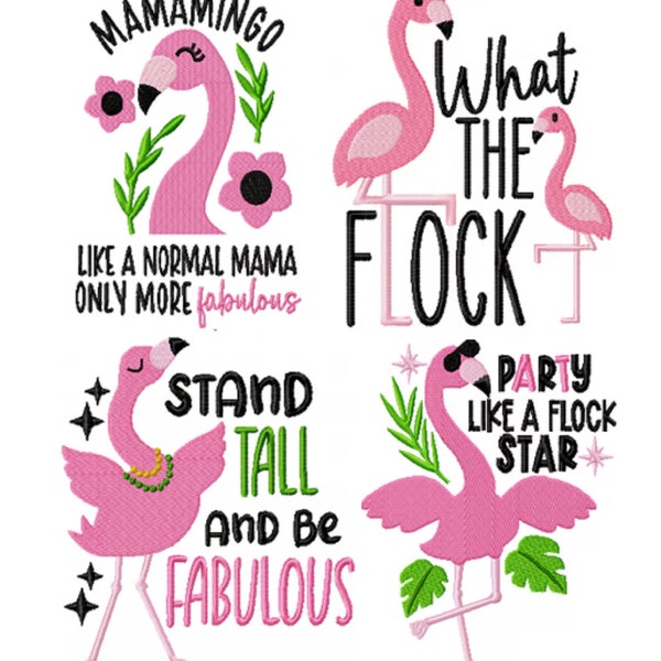Flamingo Embroidery - Etsy