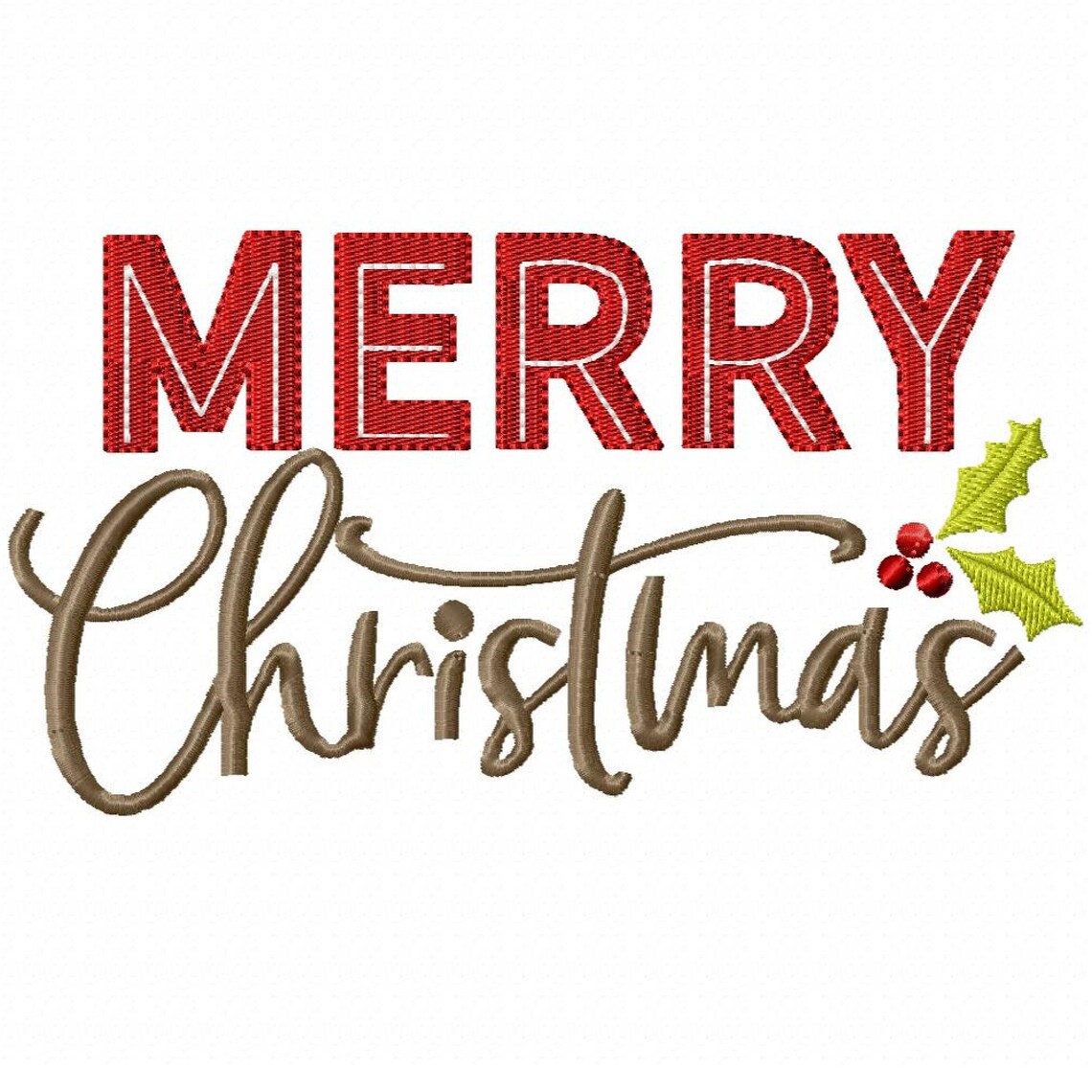 Merry Merry Christmas -- Machine Embroidery Designs: Set of Five (4x4 ...