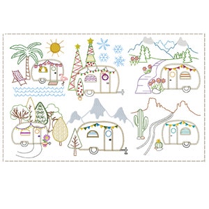 Vintage Travel Trailers -- Machine Embroidery Designs (set of Seven ...