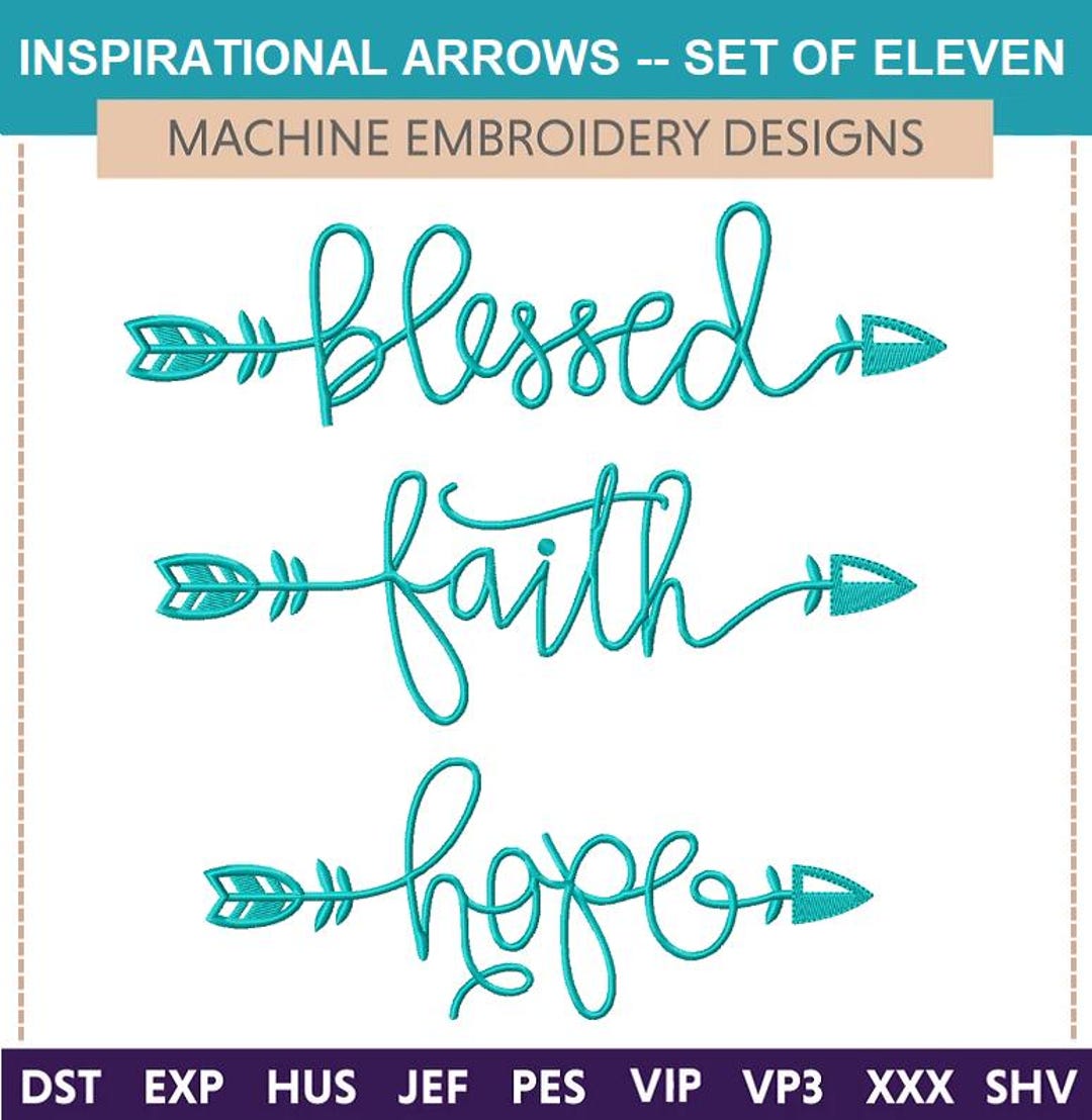 Arrow Inspirational Words" Machine Embroidery Designs" (set of Eleven ...