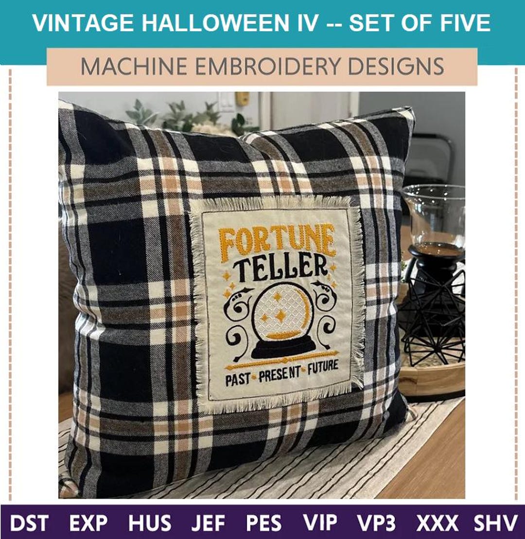 Vintage Halloween IV machine Embroidery Designs full Set of Five ...