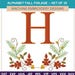 Alphabet Fall Foliage "machine Embroidery Designs" (set of 26 Letters ...