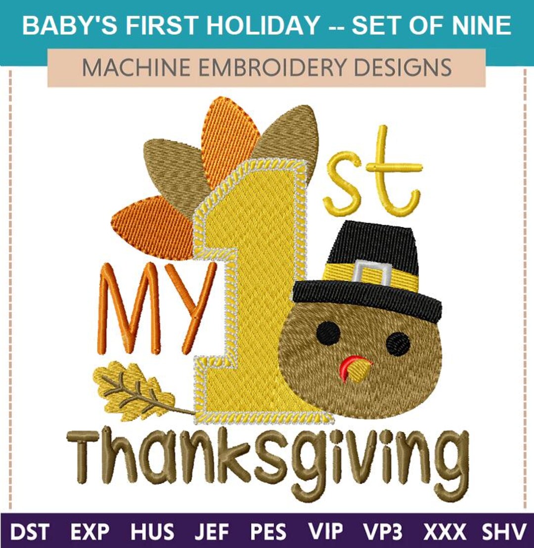 Baby's First Holiday -- Machine Embroidery Design (set of Nine) Hoop ...