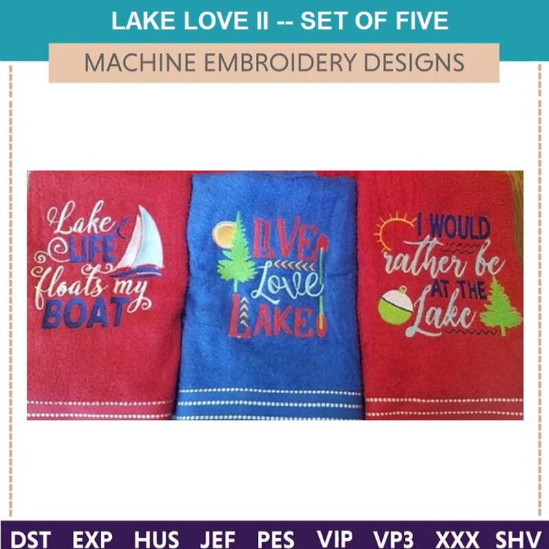 Machine Embroidery Designs Lakes - Etsy