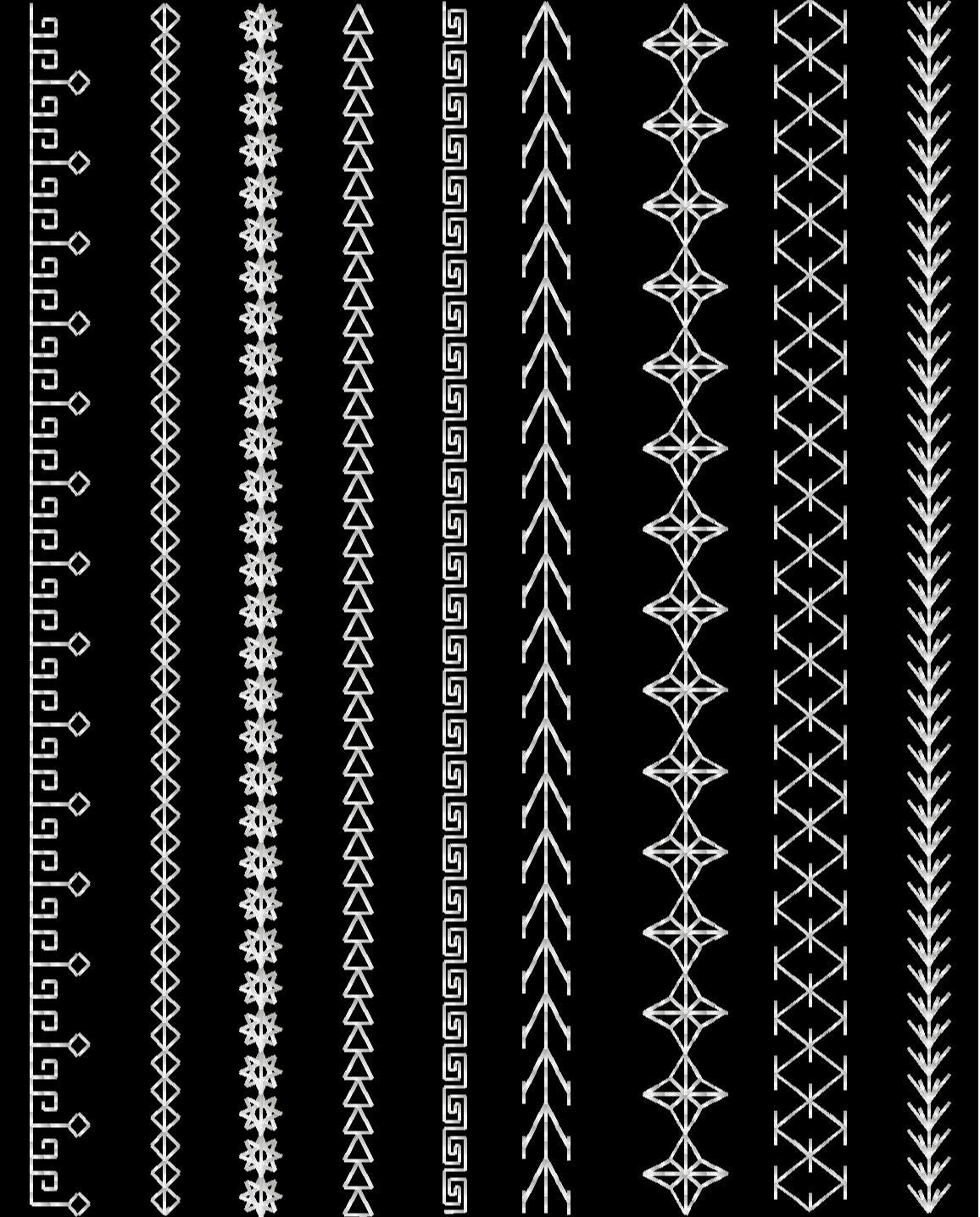 Simple Borders Machine Embroidery Designs: Continuous Line (set of Nine ...