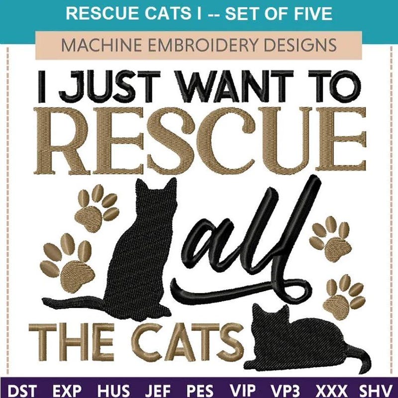Cat Rescue Embroidery - Etsy