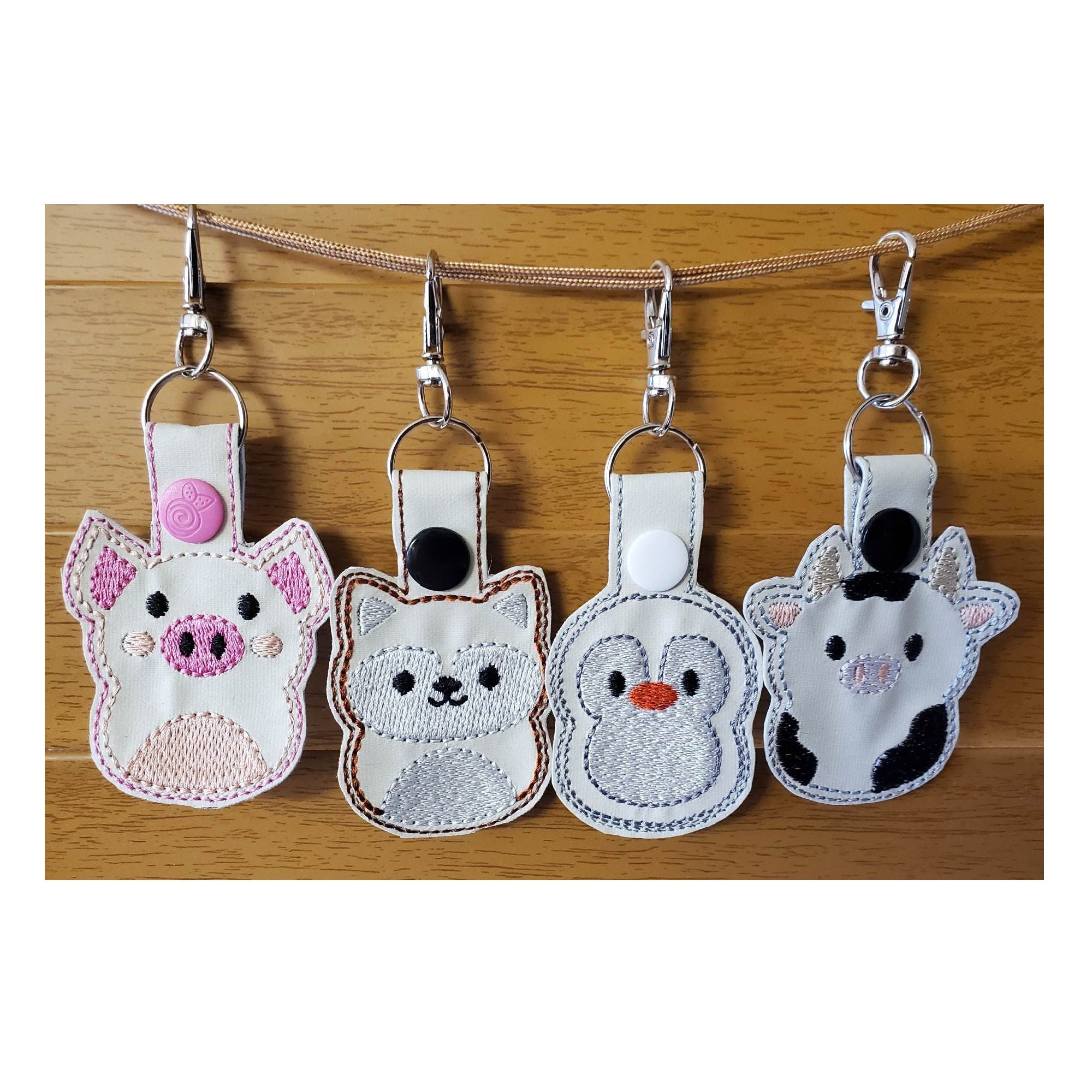 Pudgy Pals Animal Key Fobs Machine Embroidery Designs (set of Six) - Etsy
