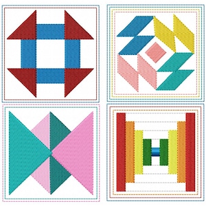 Mini Quilt Blocks V -- Machine Embroidery Design (set of 9) Exclusive ...