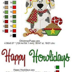 Christmas Puppy Machine Embroidery Designs (set of Two) - Etsy
